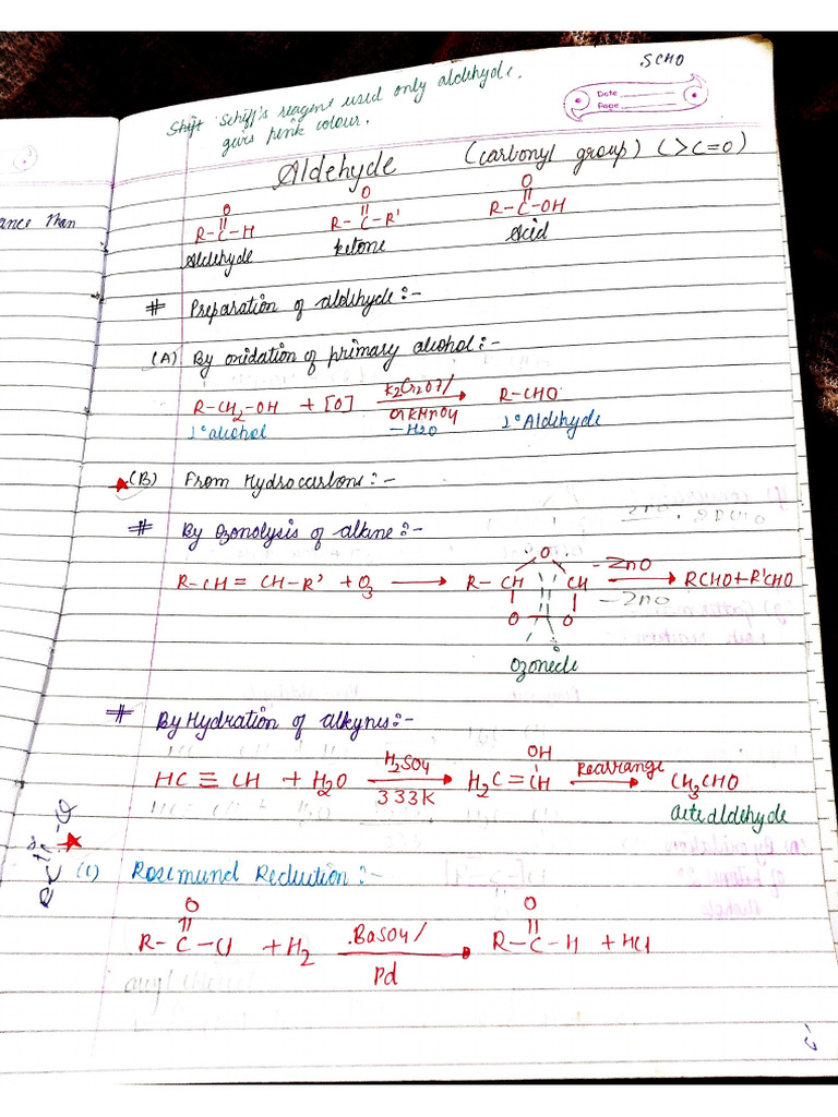 Class 12 Oraganic Chemistry Chapter Aldehyde | PDF