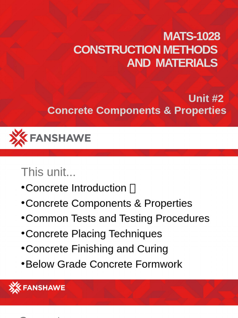 Concrete Components and Properties Guide | PDF | Cement | Concrete