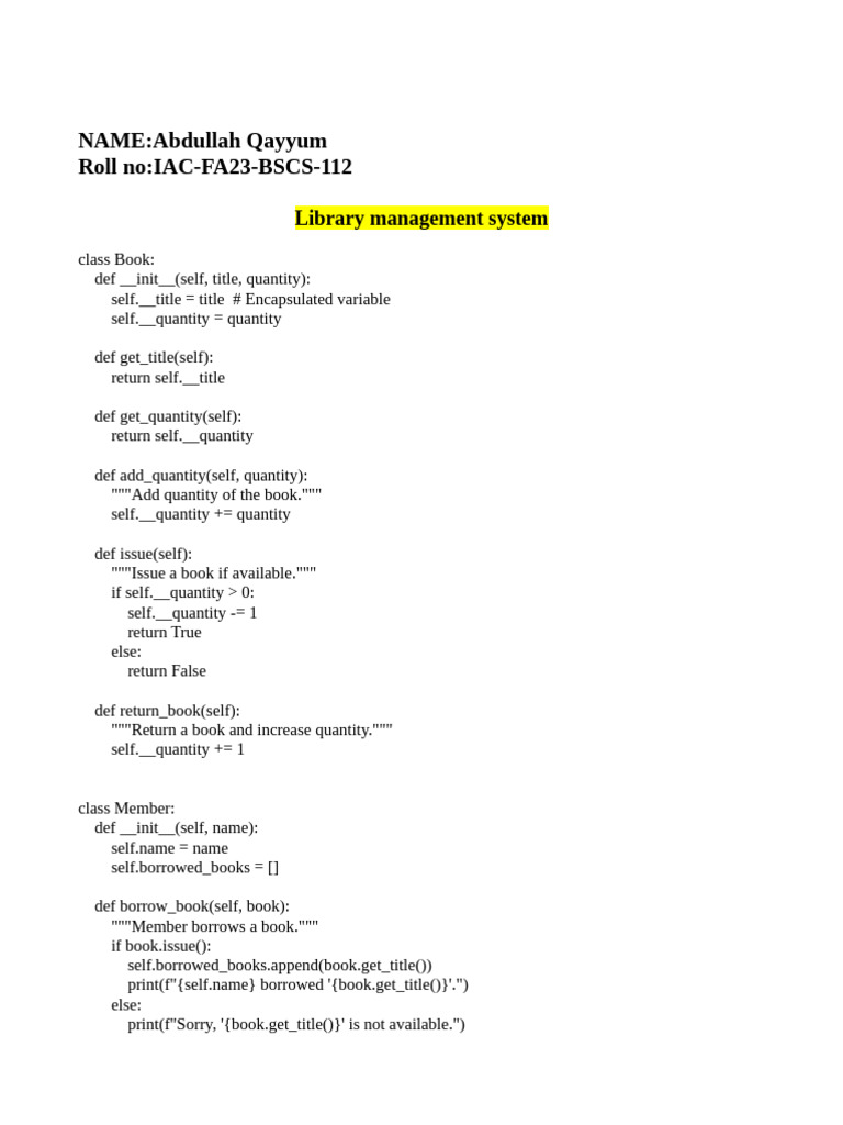 Library Management System Code | PDF | Computer Programming | Software Engineering