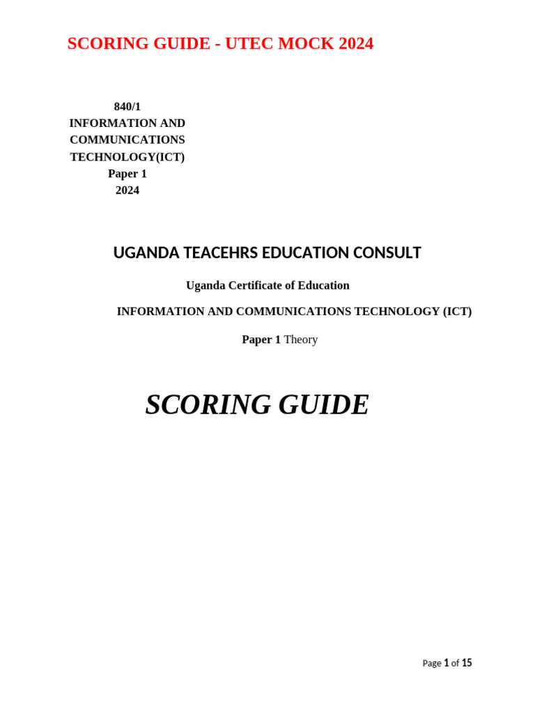 Utec _o_level Paper 1 Guide | PDF | Videotelephony | Headphones