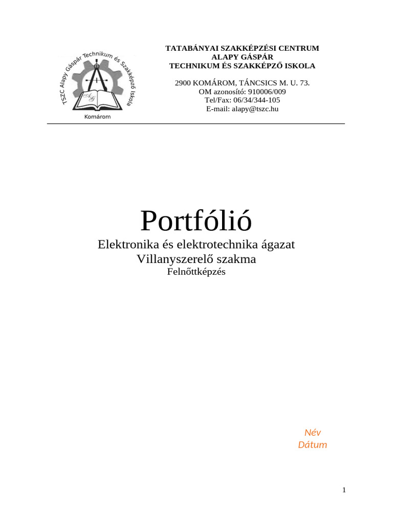 Portfólió Minta Villszer | PDF