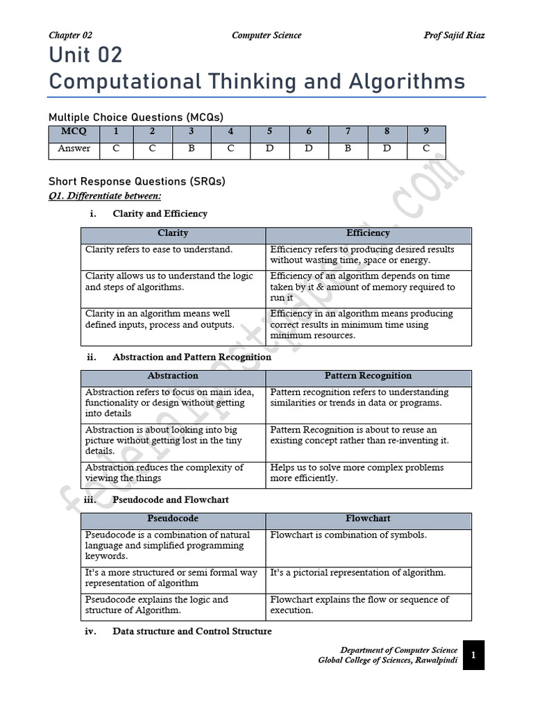 XI Unit 02 NCP 2024 Final 2 | PDF | Software Engineering | Algorithms