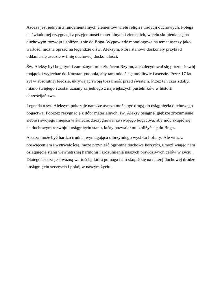 Asceza Jako Wartość | PDF