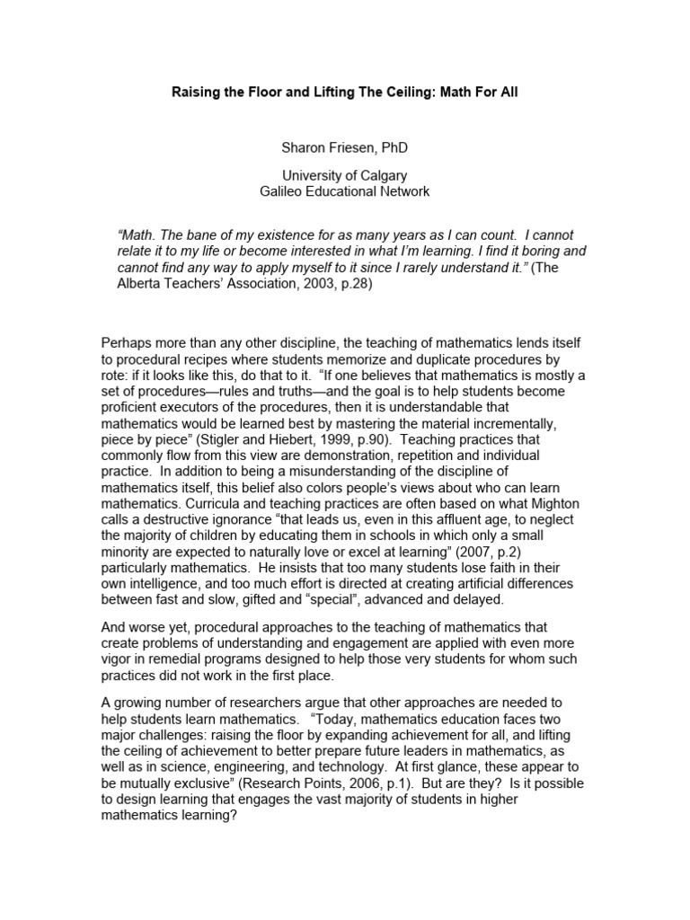 Math for All | PDF | Learning | Mathematics