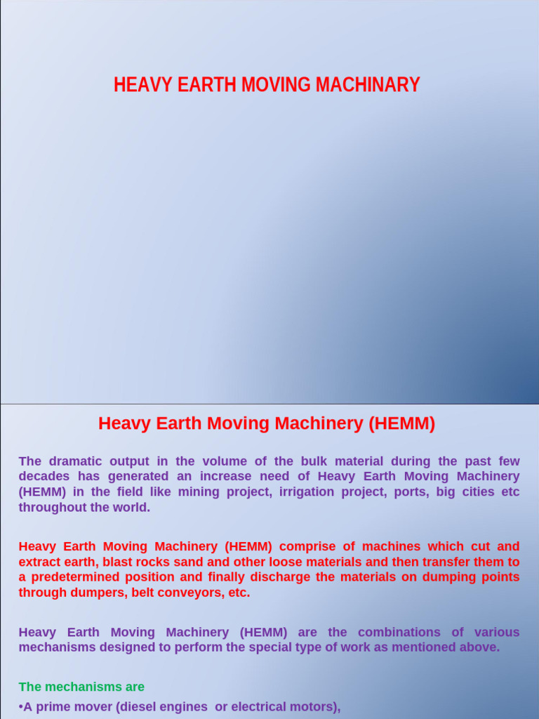 HEAVY EARTH MOVING MACHINARY | PDF | Coal Mining | Machines