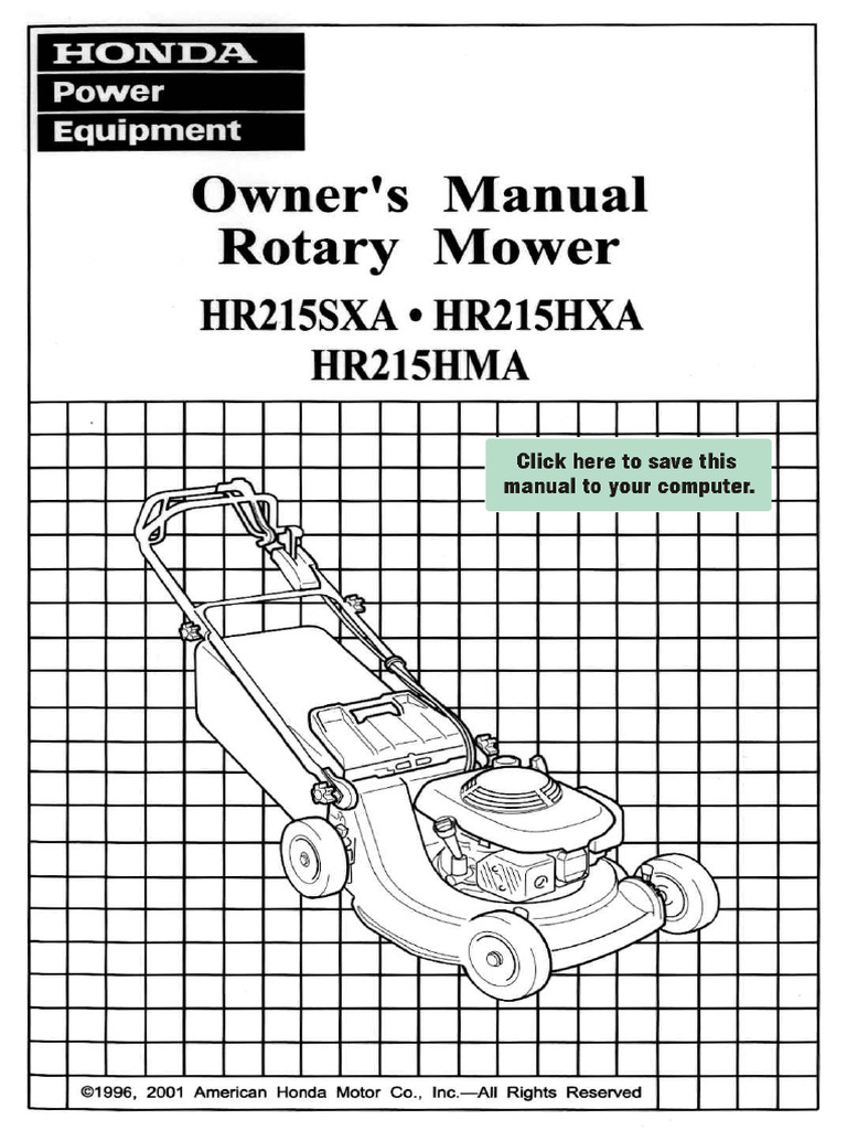 Honda HR215 | PDF
