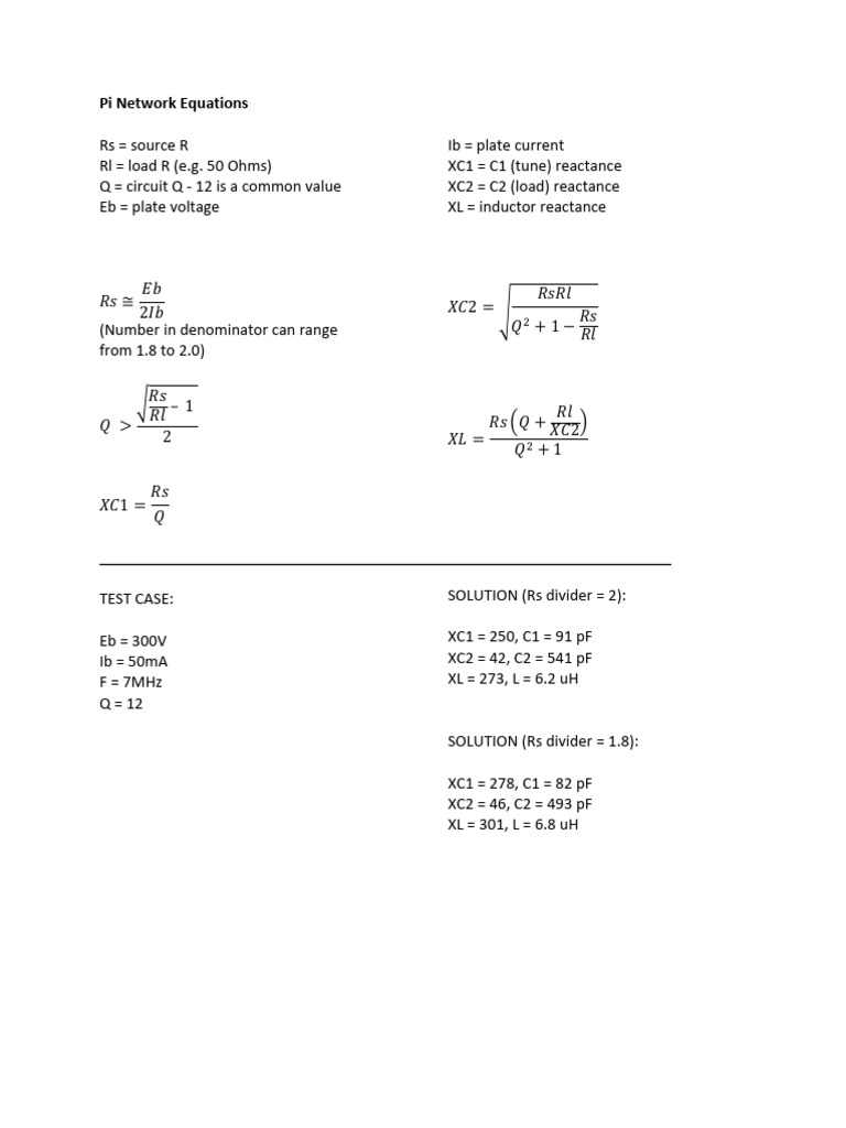 PI Network Equations 2023 With Line | PDF