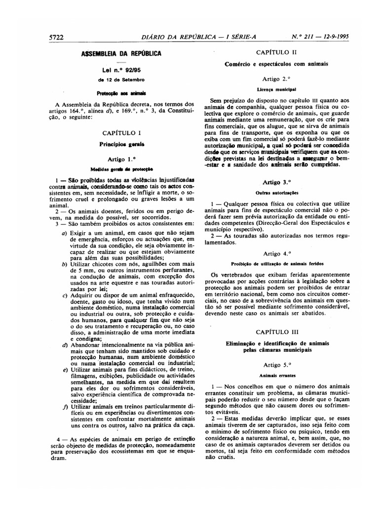 Lei Proteção Animal | PDF