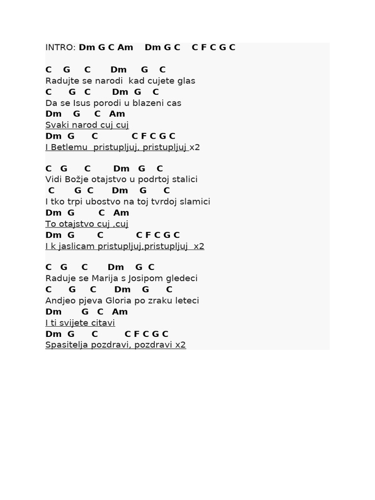 Radujte Se Narodi Akordi Novi | PDF