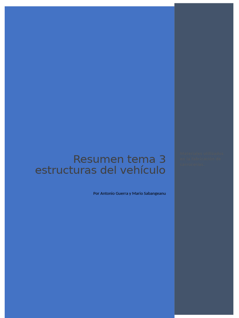 Resumen Tema 3 EV | PDF | Acero | Aluminio