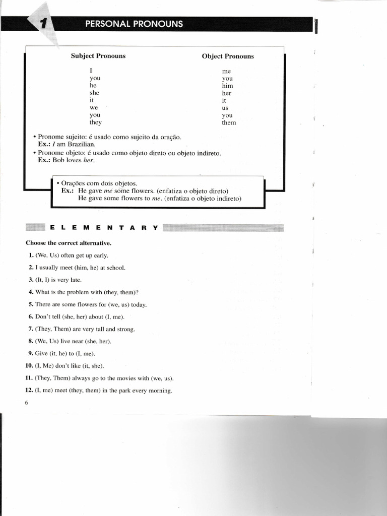 Unit 1 - Personal Pronouns | PDF | Languages | Linguistic Morphology