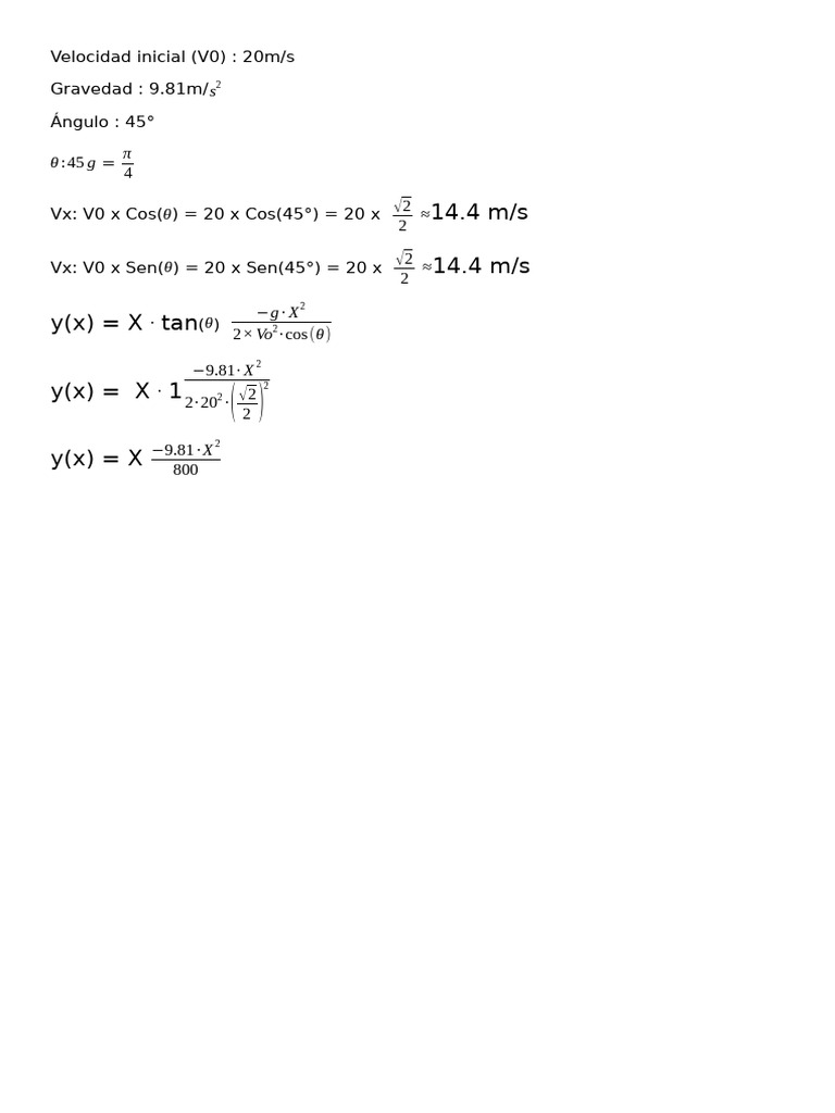 Velocidad Inicial | PDF