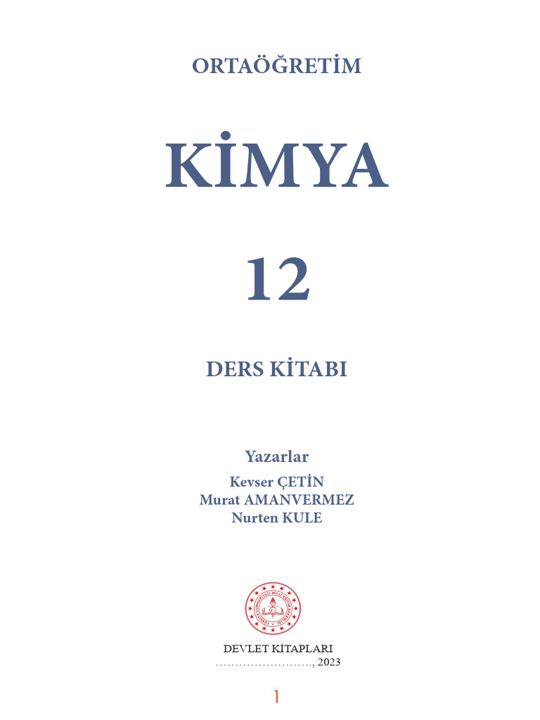 Kimya 12: Ortaöğretim | PDF