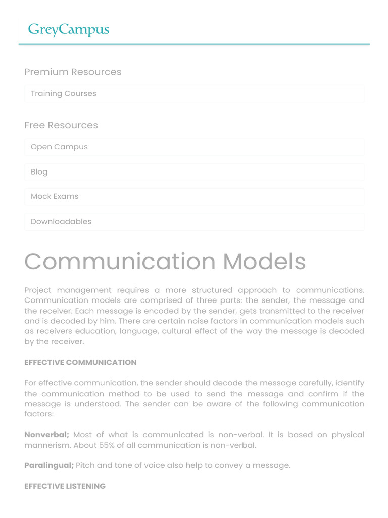 Communication Models - Agile Certified Practitioner (PMI-ACP) | PDF ...