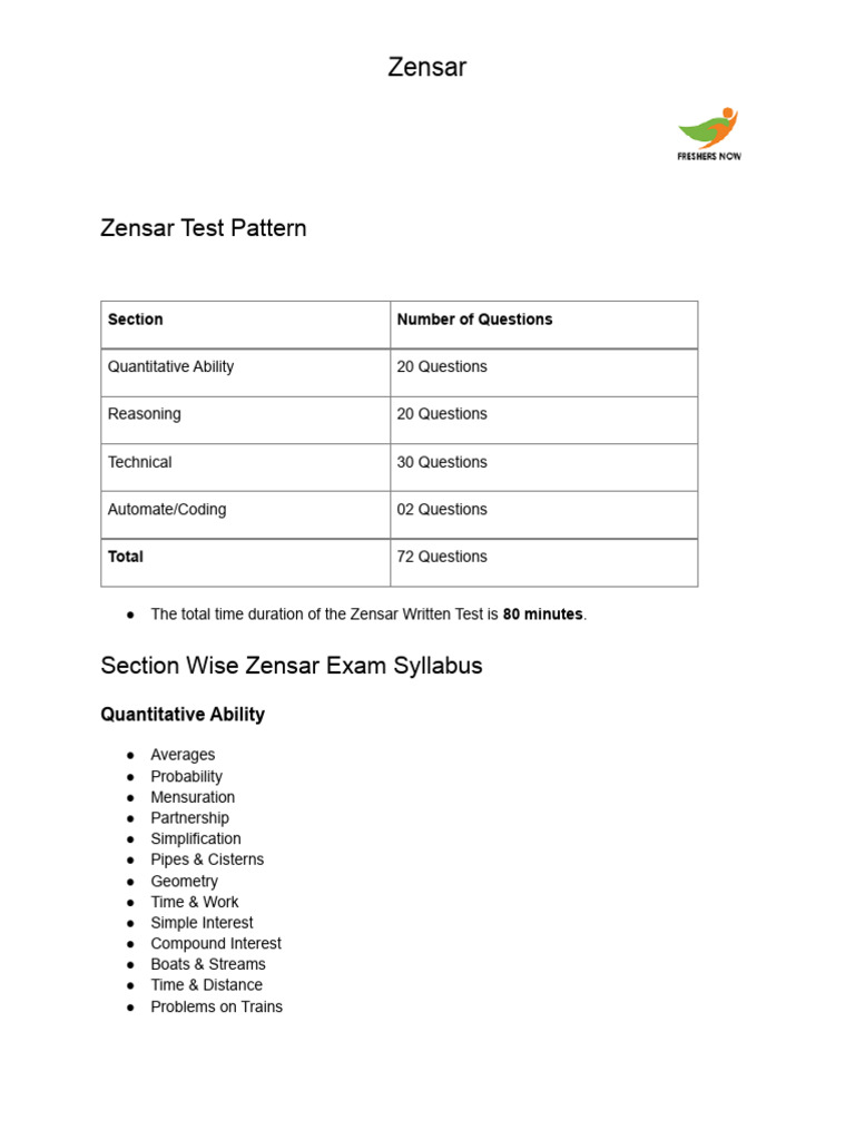 Zensar Topics Pattern | PDF
