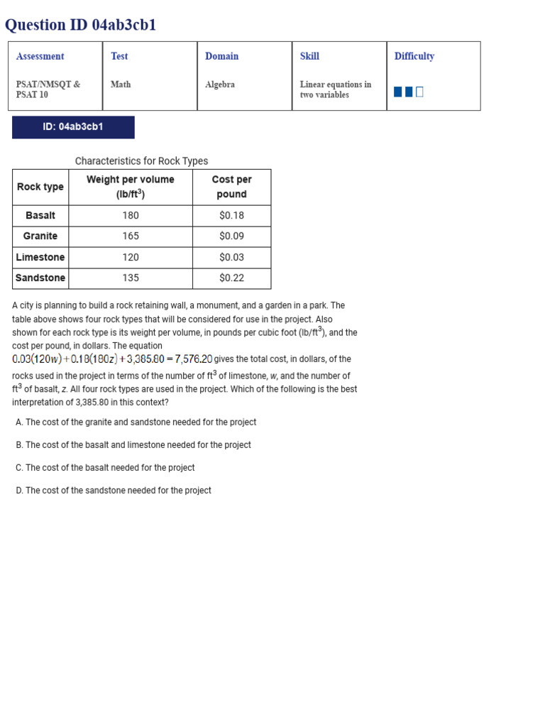 MSAT 40 Questions Mixed For SAT Test-Takers | PDF | Equations | Algebra