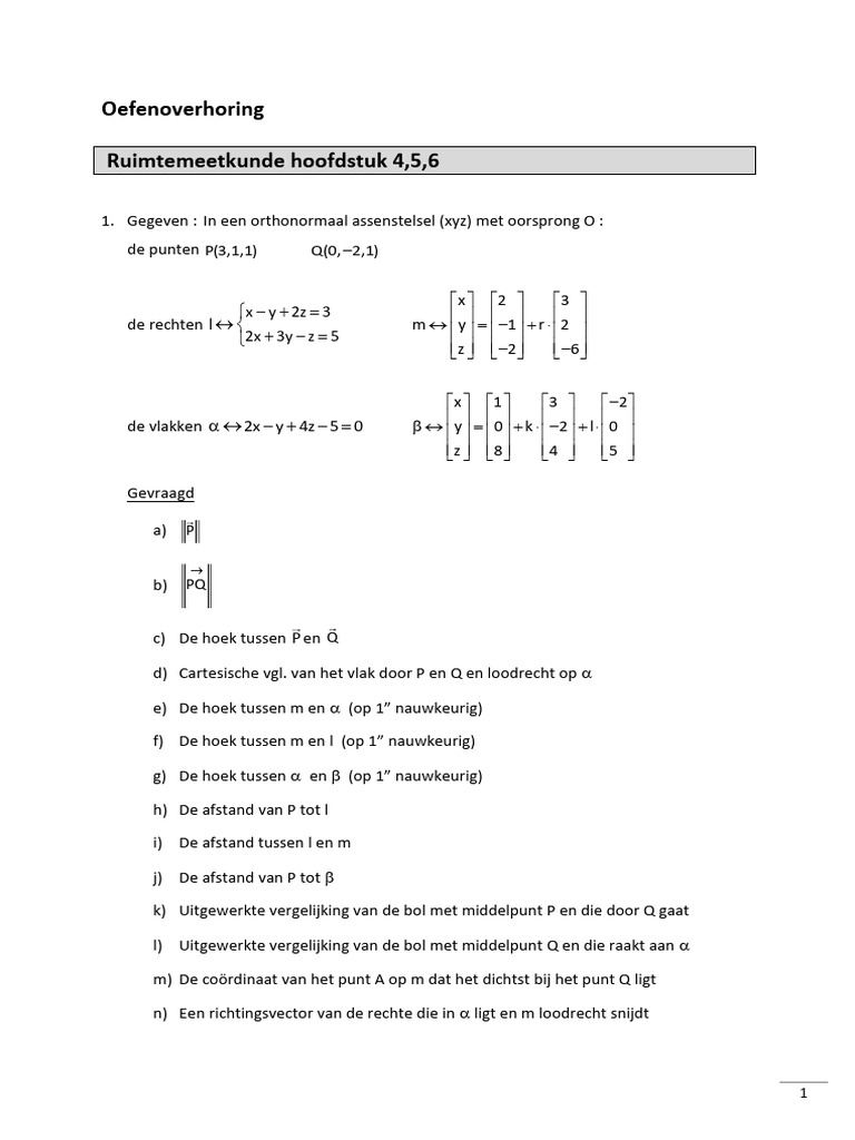 oefenOH ruimtemeetkunde H456 | PDF