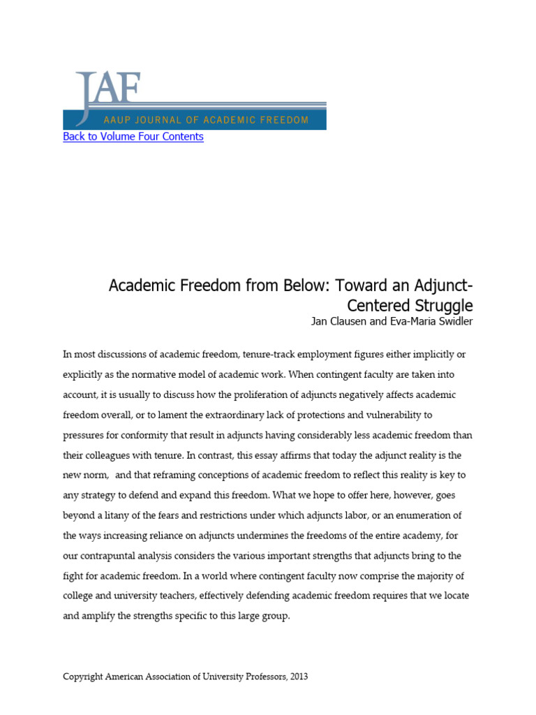 Academic Freedom From Below | PDF | Academic Freedom | Teachers
