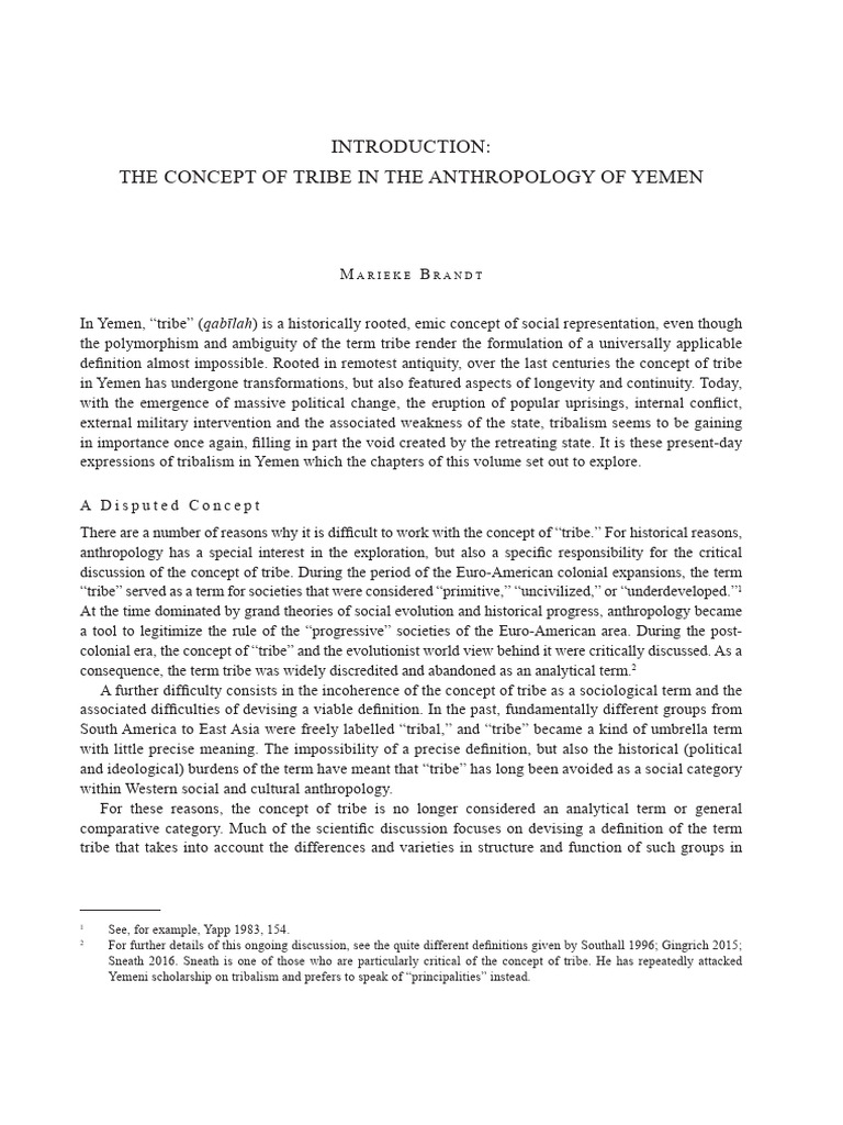 Introduction The Concept of Tribe in The | PDF | Yemen | World Politics
