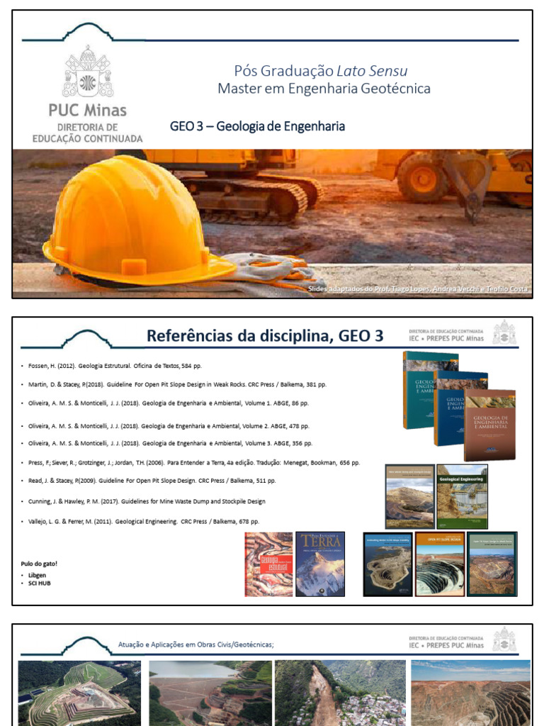 Puc Geo3_02_atuacao Proj Obras Geotec_lh | PDF | Barragem | Erosão