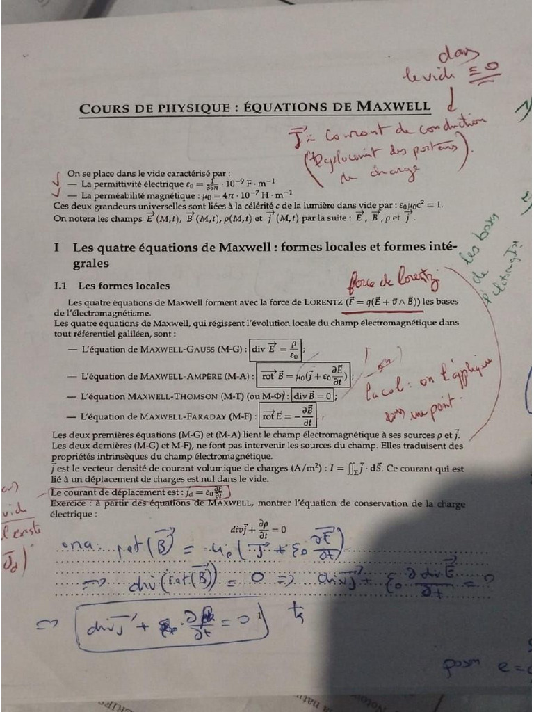 Cours Équations de Maxwell | PDF