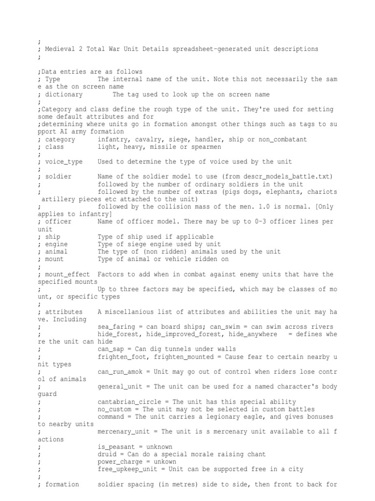 Export Descr Unit | PDF | Spear | Infantry