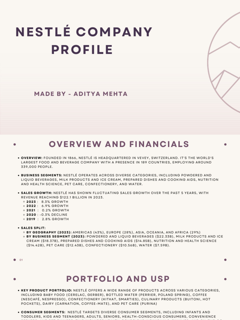 Nestlé Company Profile and Financials | PDF | Nestlé