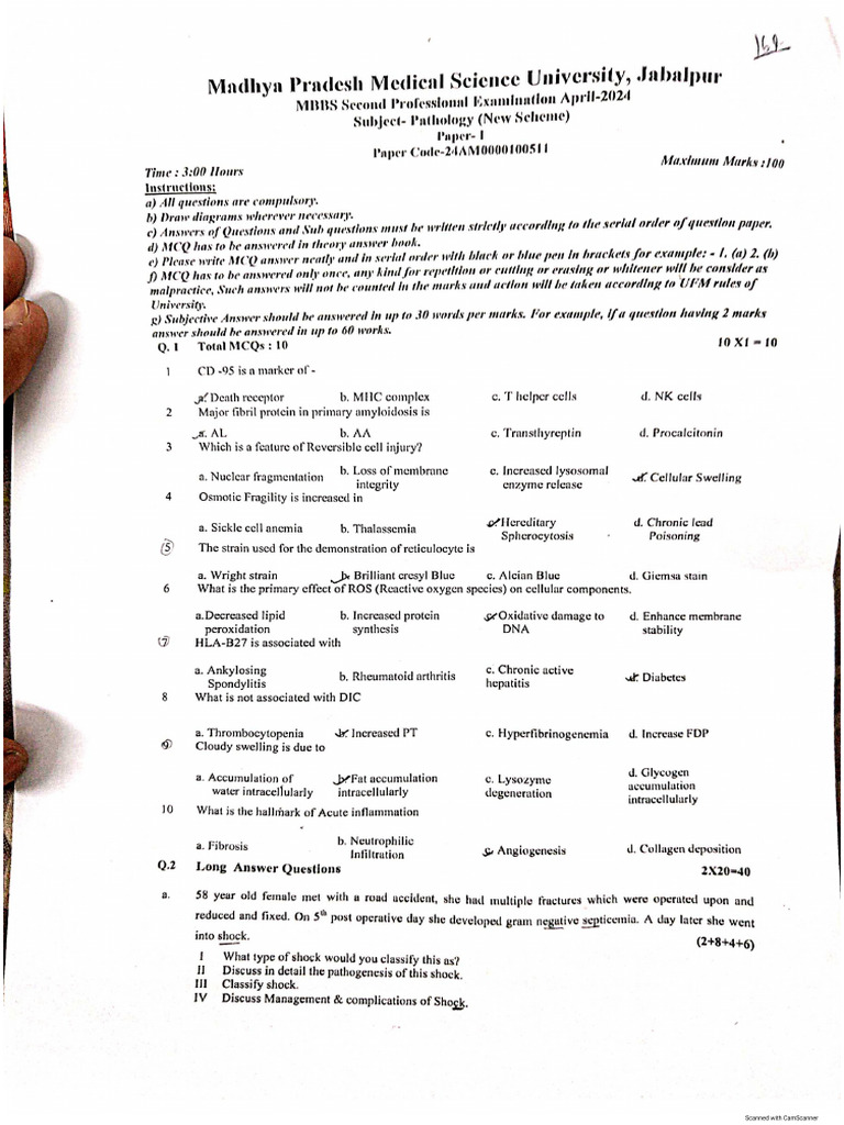 2nd proff. paper batch 2021 | PDF