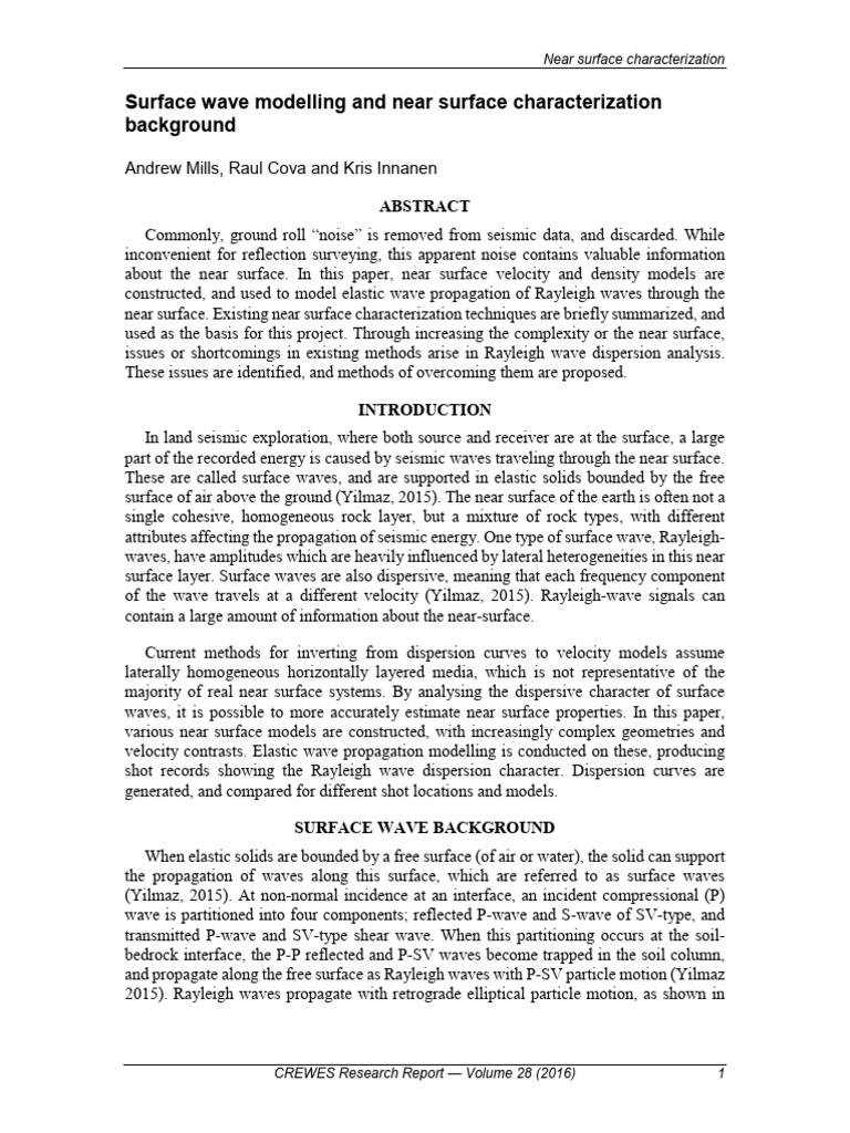 Surface Wave Modeling | PDF | Waves | Dispersion (Optics)