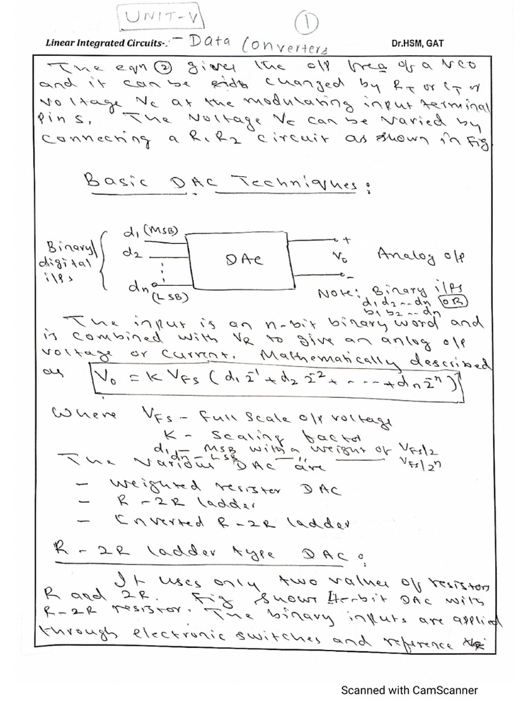 LIC - Unit 5 - Data Converters | PDF