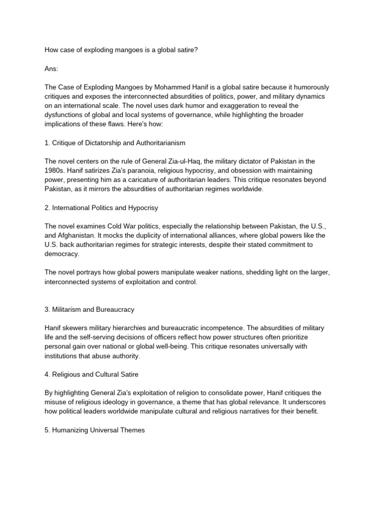 Novel case of exploding mangoes | PDF | Postmodern Literature | Destiny