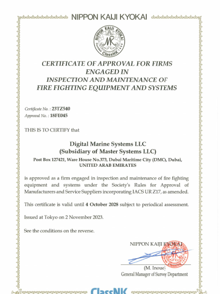 NKK Class Approval Renewed | PDF