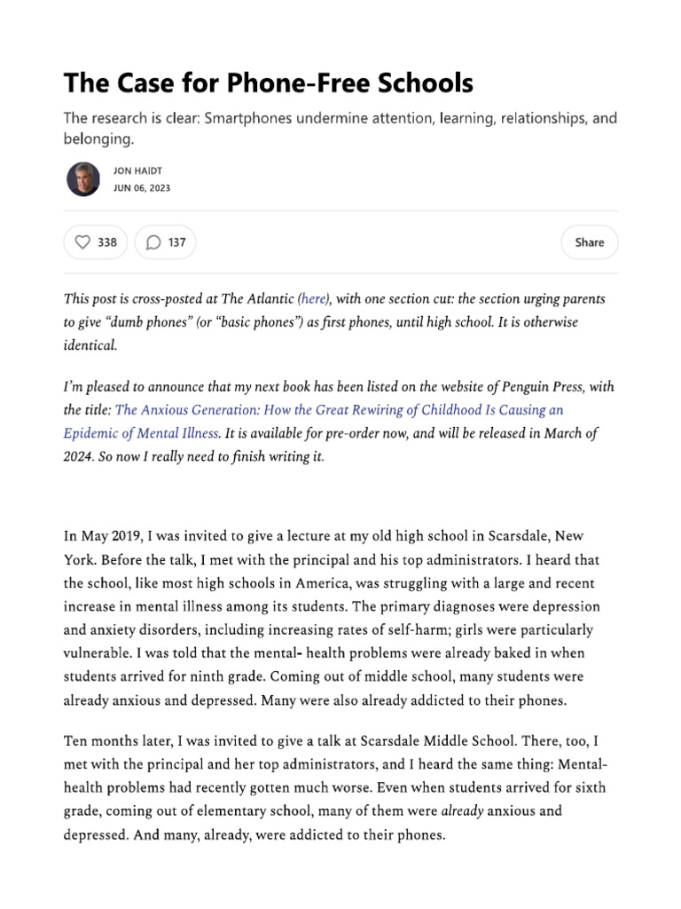 The CAse for Phone Free Schools | PDF