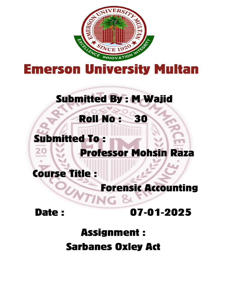 Forensic Accounting (Assignment) | PDF