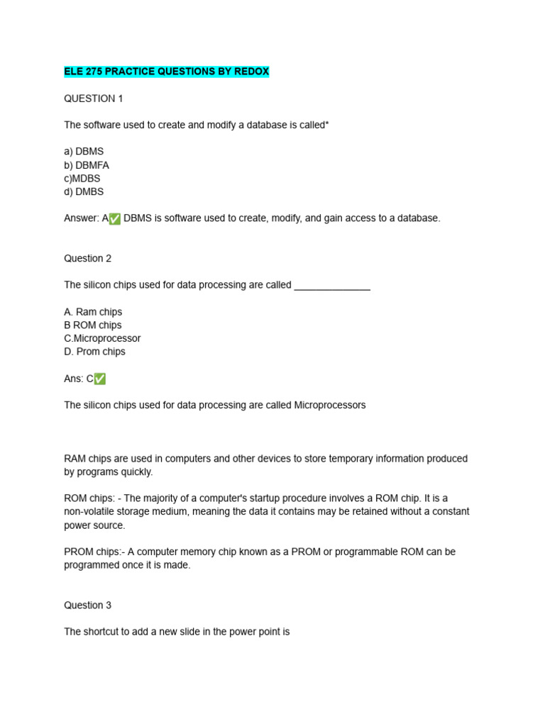 Ele 275 Pq(Redox) | PDF | Computer Data Storage | Input/Output