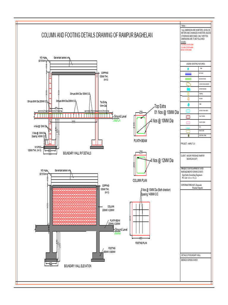 Boundary Wall Construction Details | PDF