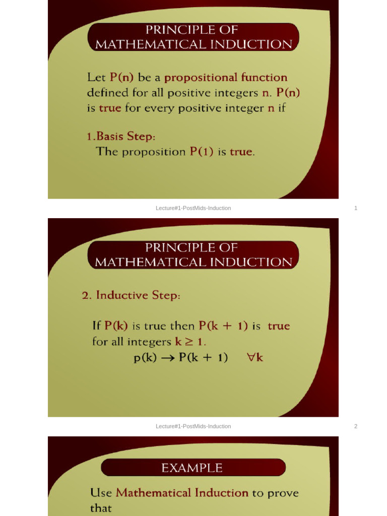 Math Induction: Examples & Solutions | PDF