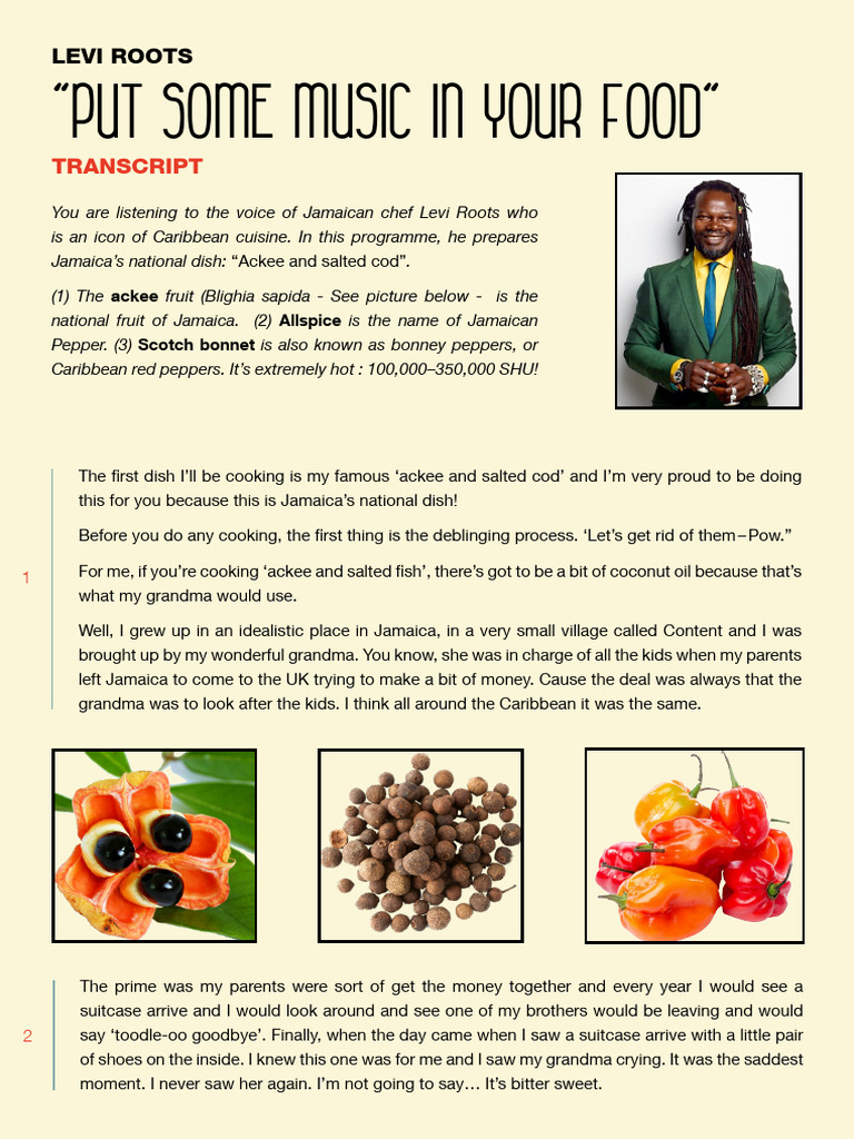 Levi_Roots_-_Put_some_music_in_your_food | PDF | Food And Drink | Cooking