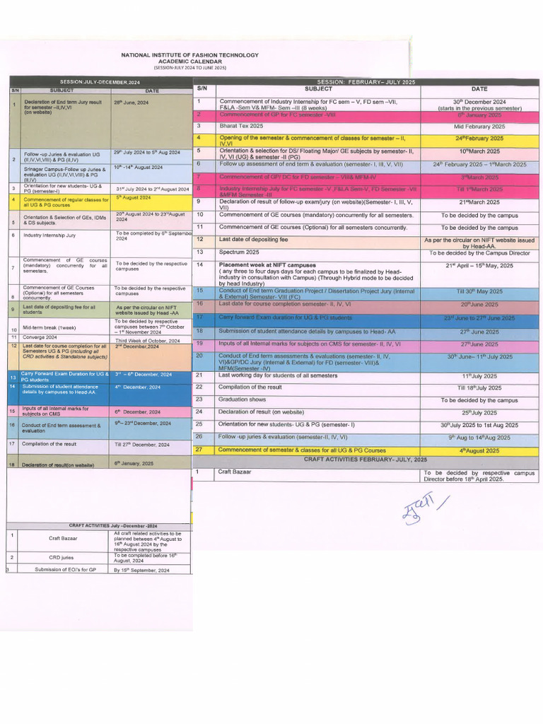 Academic Calander 24 - 25 Srinagar | PDF