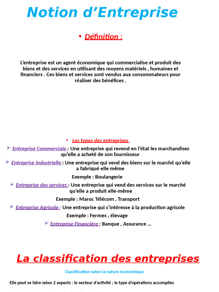 Types et Classification des Entreprises | PDF | Business | Actionnaire