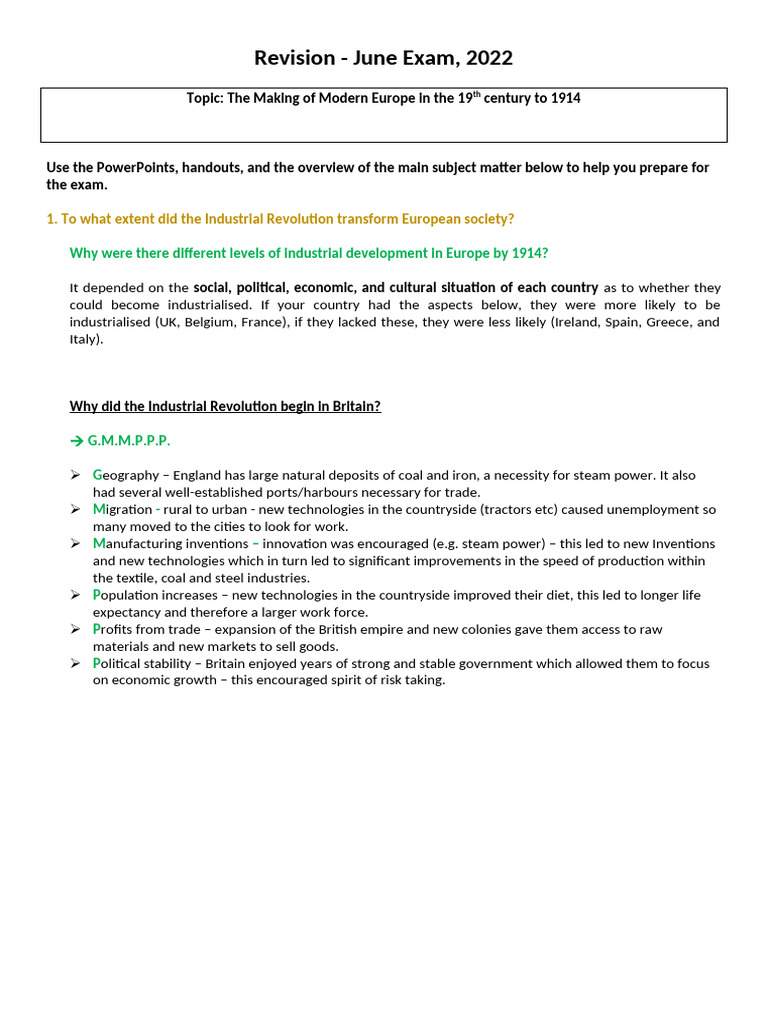 Revision Industrial Revolution (1) | PDF | Industrial Revolution ...