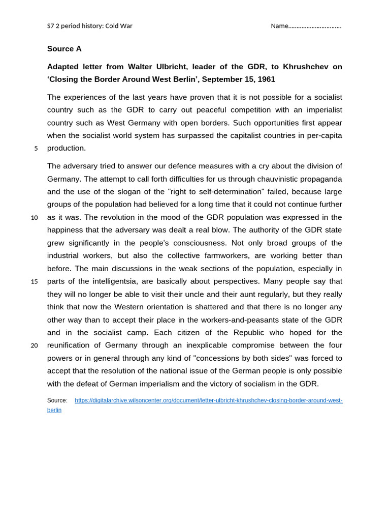 Compare and Contrast Berlin Wall | PDF | East Germany | Berlin Wall
