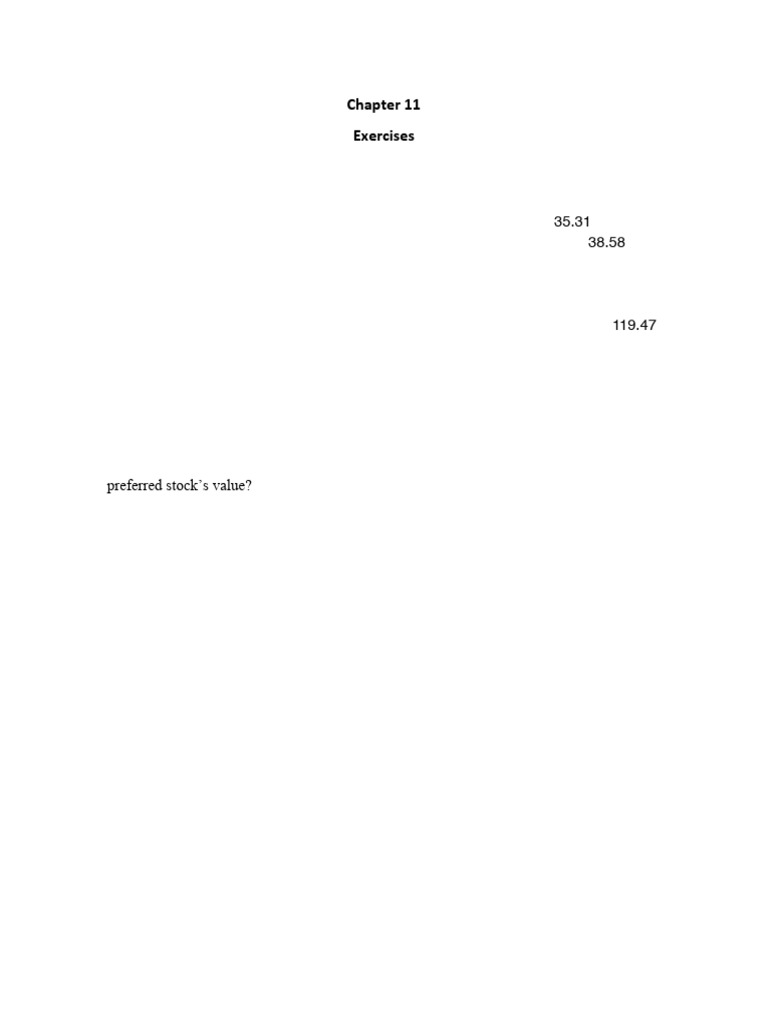 Exercises - Chapter 11 | PDF