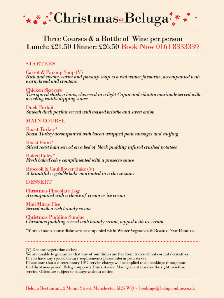 Beluga Christmas Menu | PDF