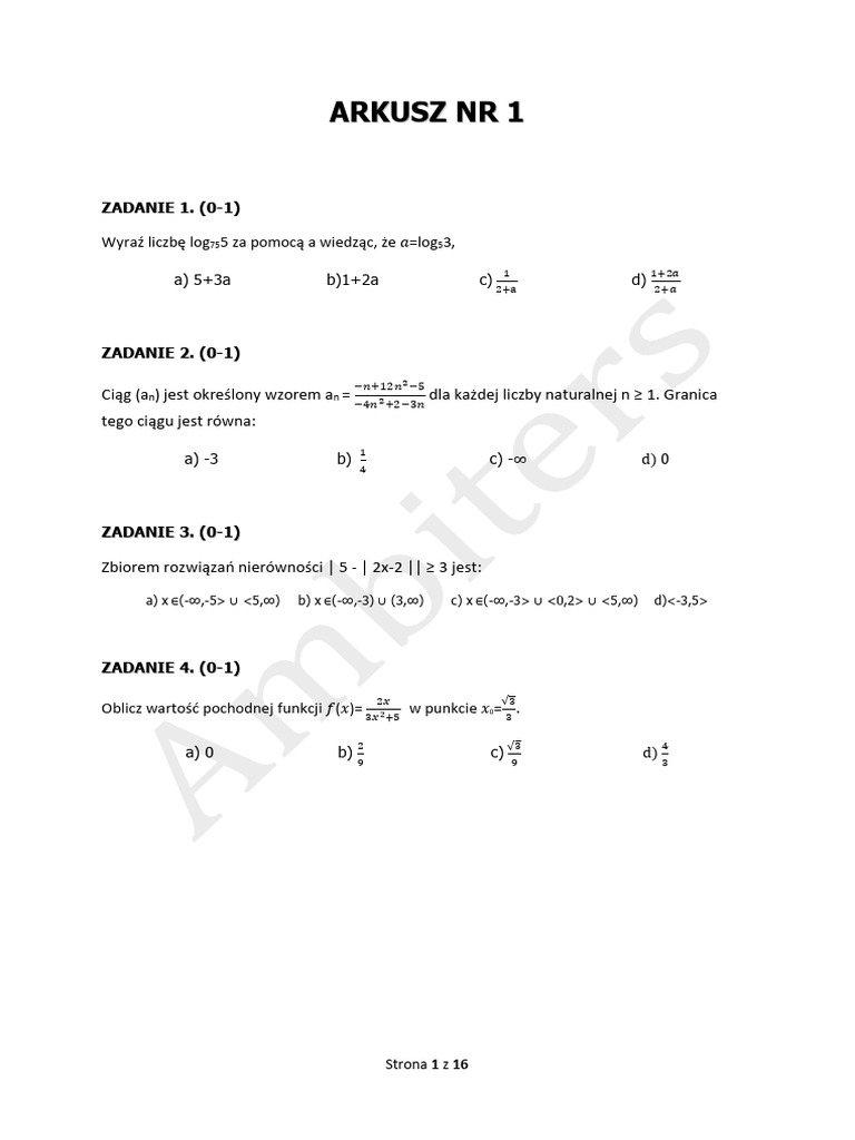 Arkusz NR 1 1 | PDF