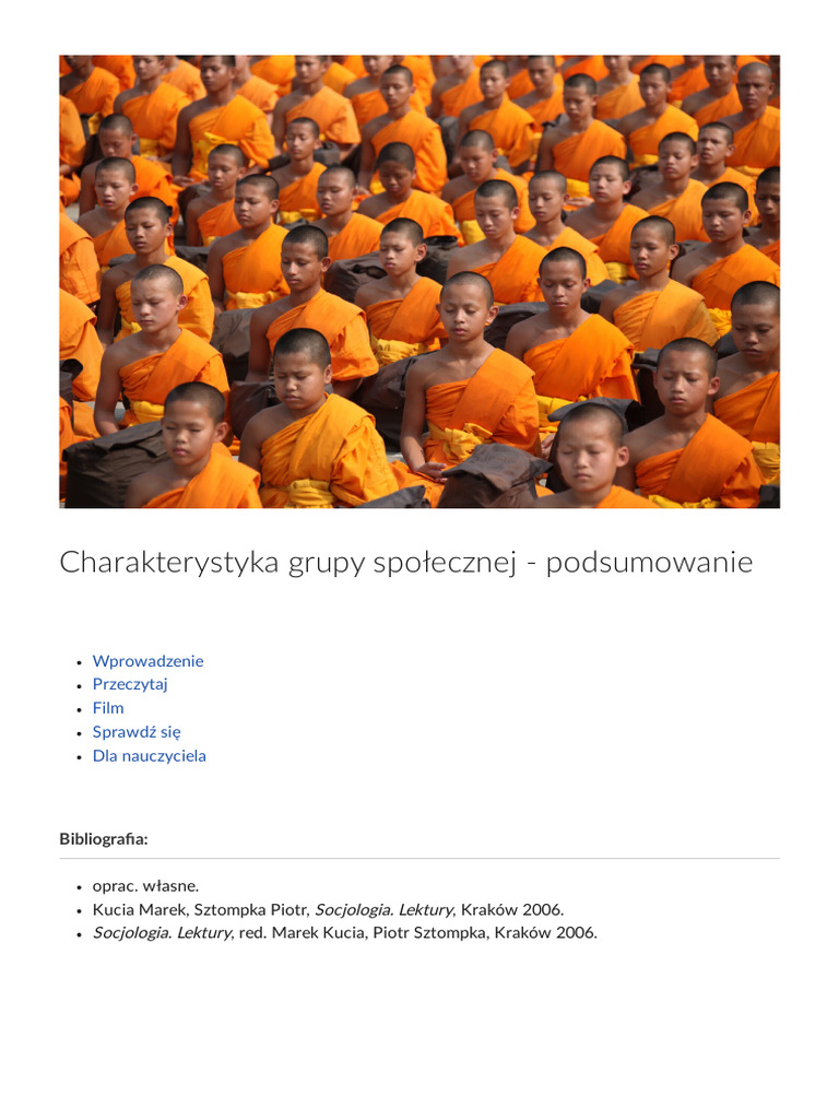 Charakterystyka Grupy Spolecznej | PDF
