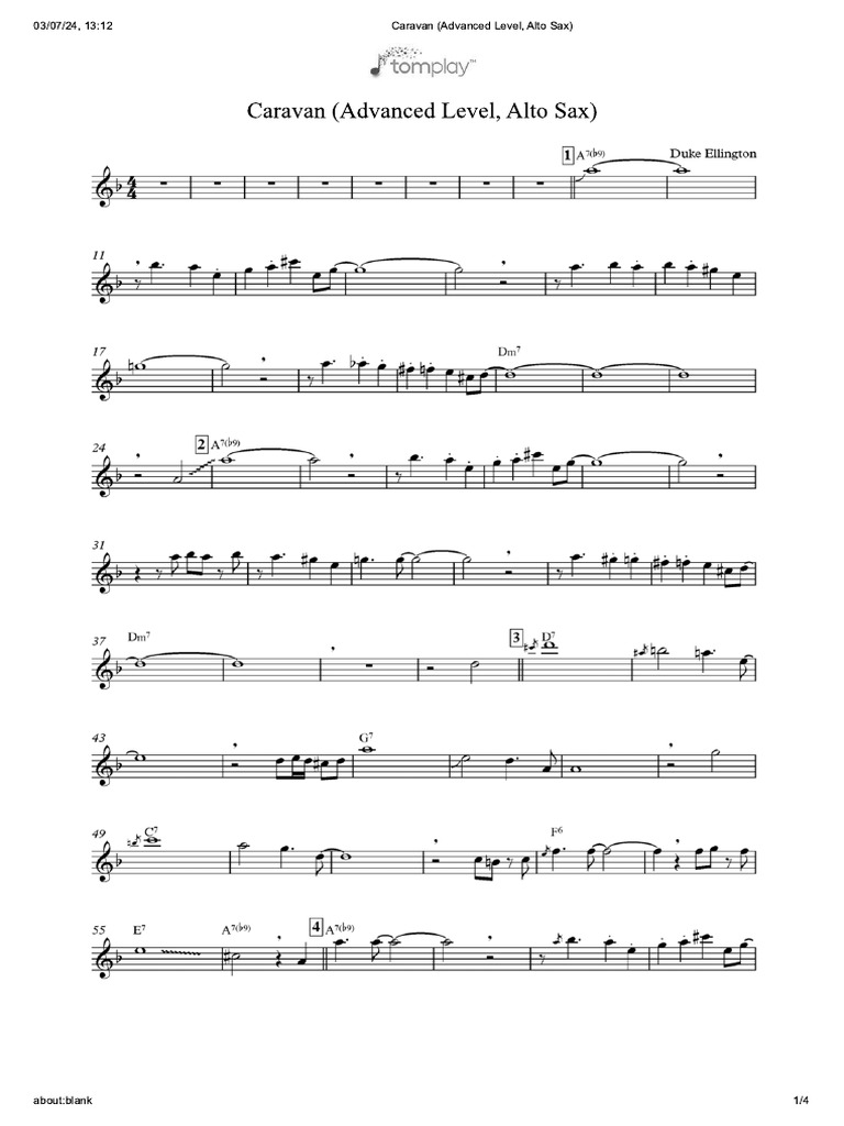 Caravan (Advanced Level, Alto Sax) | PDF