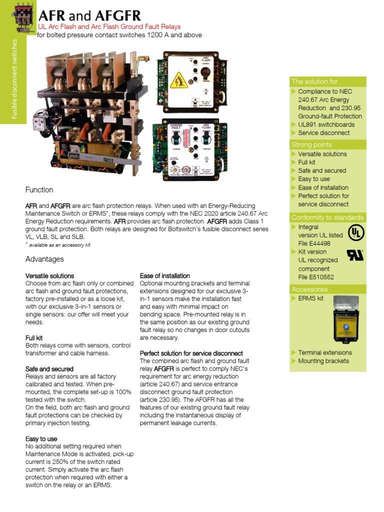 Arc Flash Relay - Catalog Pages (V.210617-Released) | PDF | Switch | Relay