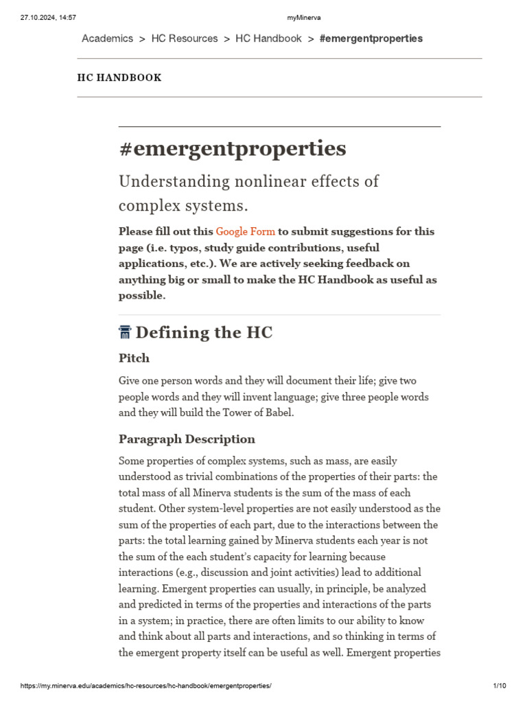 HC Emergentproperties | PDF | Emergence | Reductionism