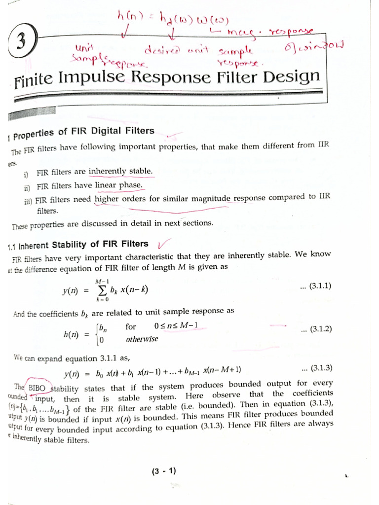 FIR Filter Design & Window Functions | PDF